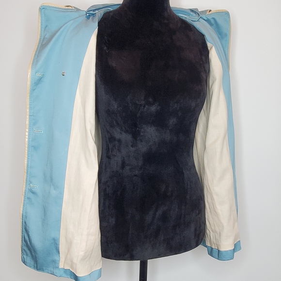 Chloe | Jackets & Coats | Chlo Blue Short Trench Rain Jacket Tan ...